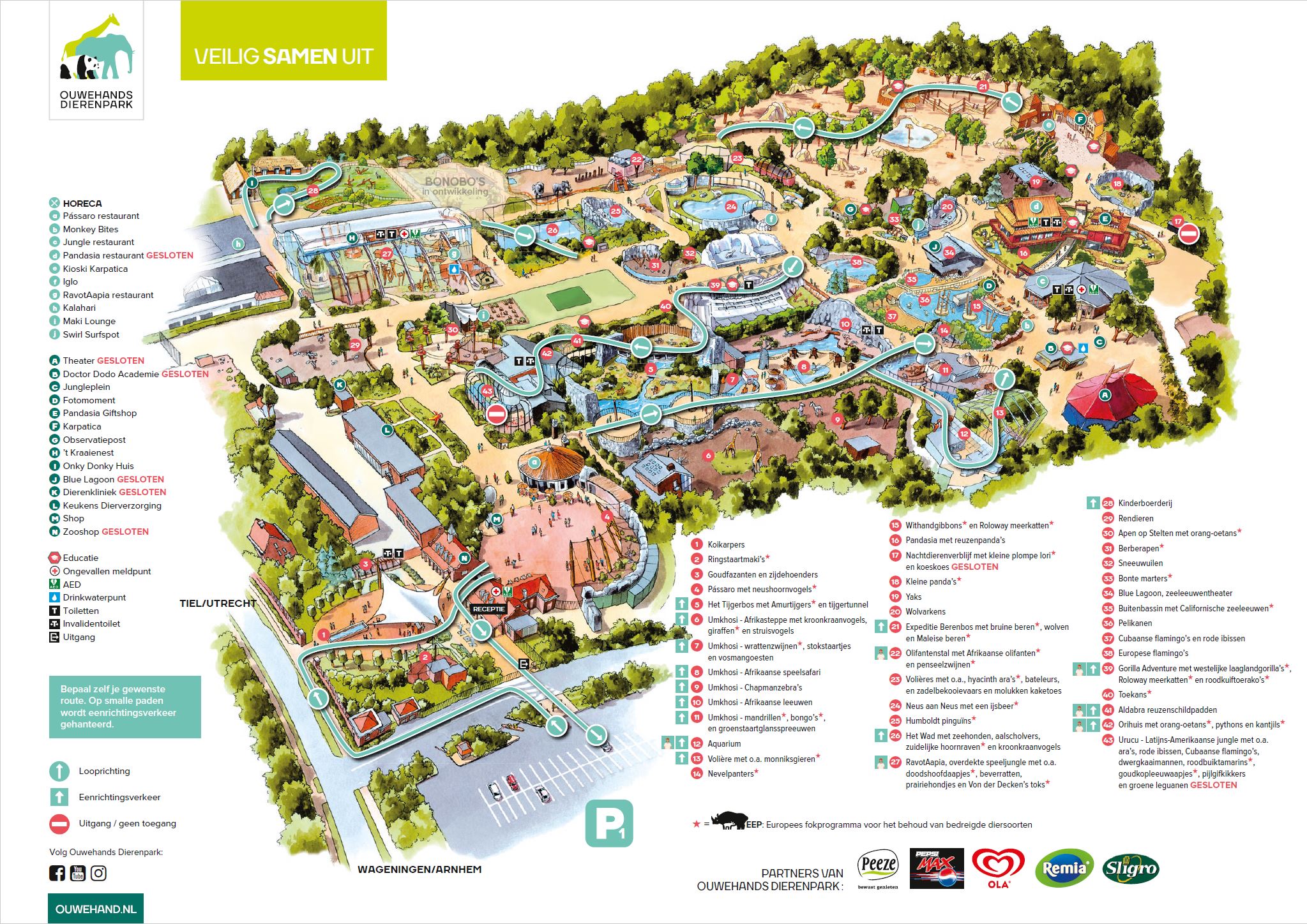 Plattegrond Ouwehands Dierenpark - Ouwehands Dierenpark